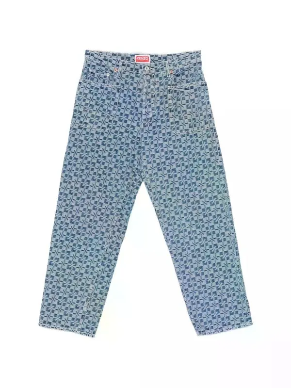 Kenzo Geometric-print Straight-leg Jeans