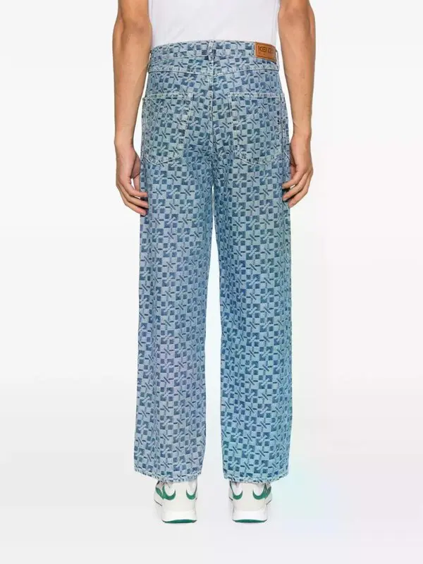 Kenzo Geometric-print Straight-leg Jeans