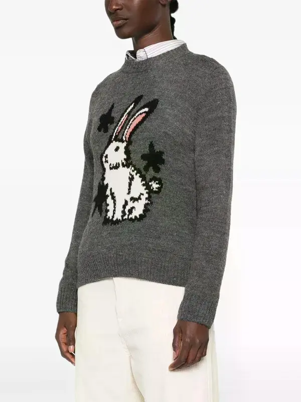 Max Mara Nitra Rabbit-intarsia Knitted Sweater