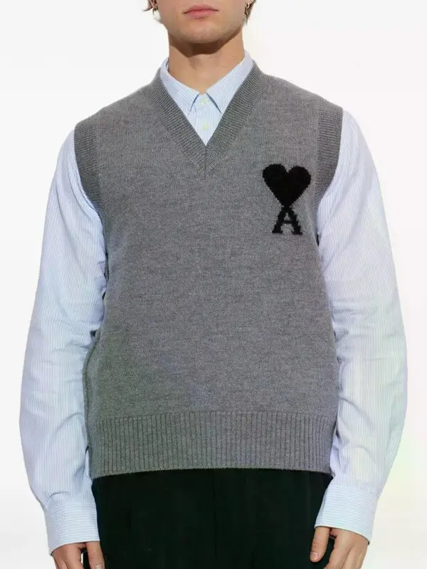 AMI Paris De Coeur V-neck Vest