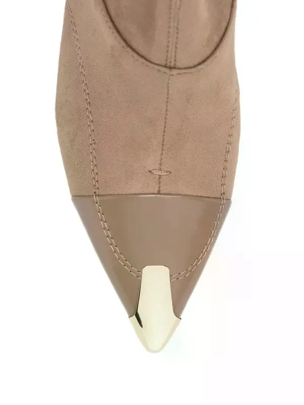 Liu Jo Metal-tip Pointed-toe Ankle Boots - Neutrals