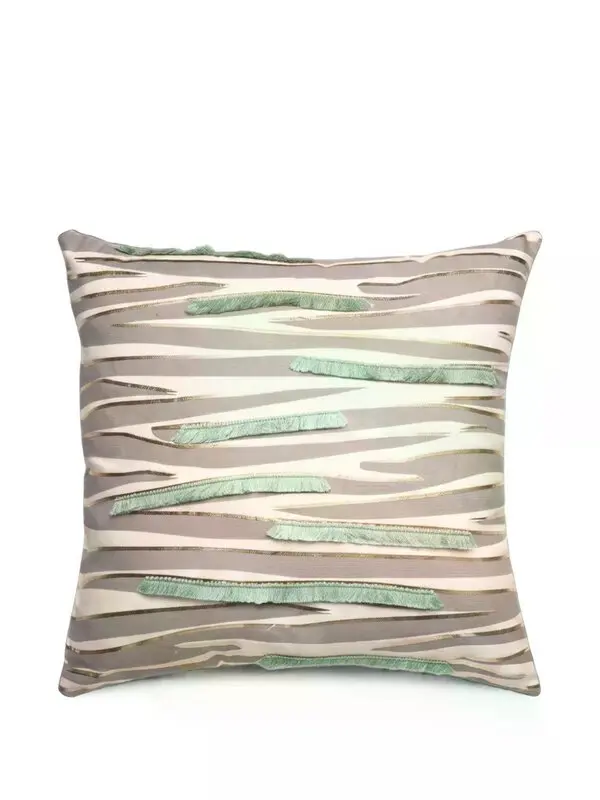 L'OCA NERA Fringe-detail Abstract-pattern Cushion