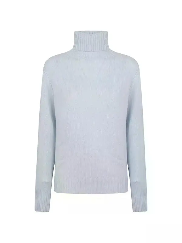 ALLUDE Roll-neck Knitted Sweater - Blue