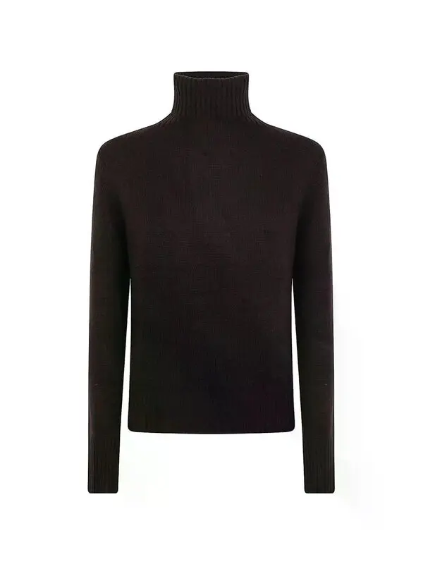 ALLUDE Ribbed-knit Roll-neck Sweater - Brown