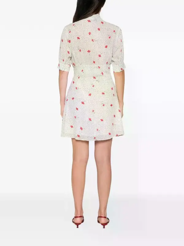 MAR DE MARGARITAS Floral-print Pussy-bow Mini Dress