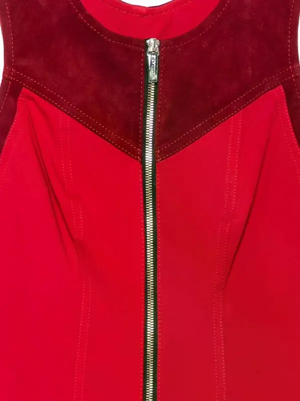 MITILIANE COUTURE Suede-panelled Sleeveless Bodysuit