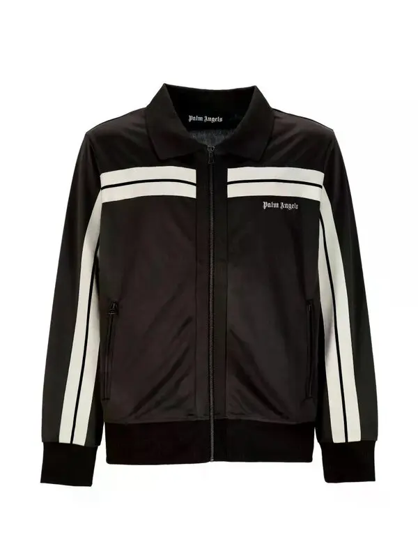 Palm Angels Stripe-detail Logo-print Sweatshirt
