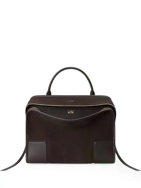 Loewe Medium Amazona 180 Leather-trimmed Suede Tote Bag