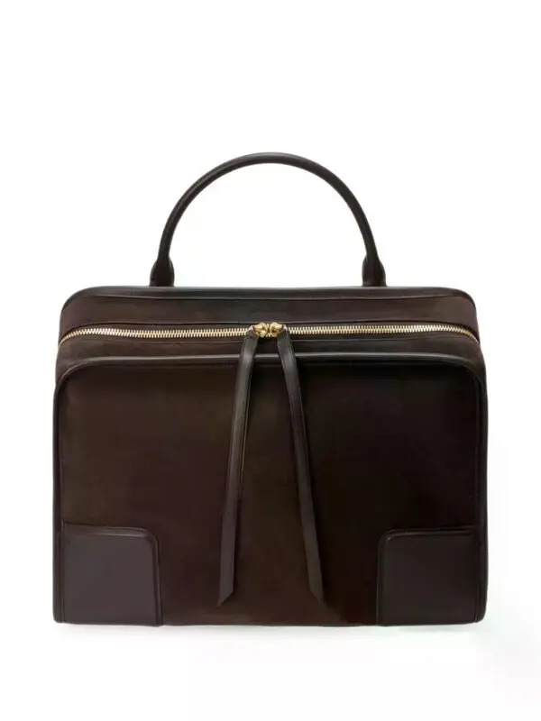 Loewe Medium Amazona 180 Leather-trimmed Suede Tote Bag