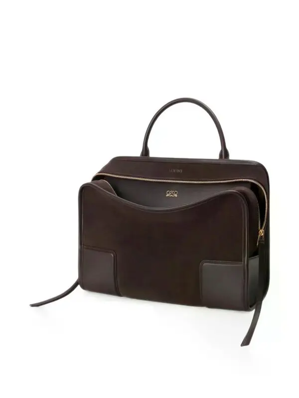 Loewe Medium Amazona 180 Leather-trimmed Suede Tote Bag