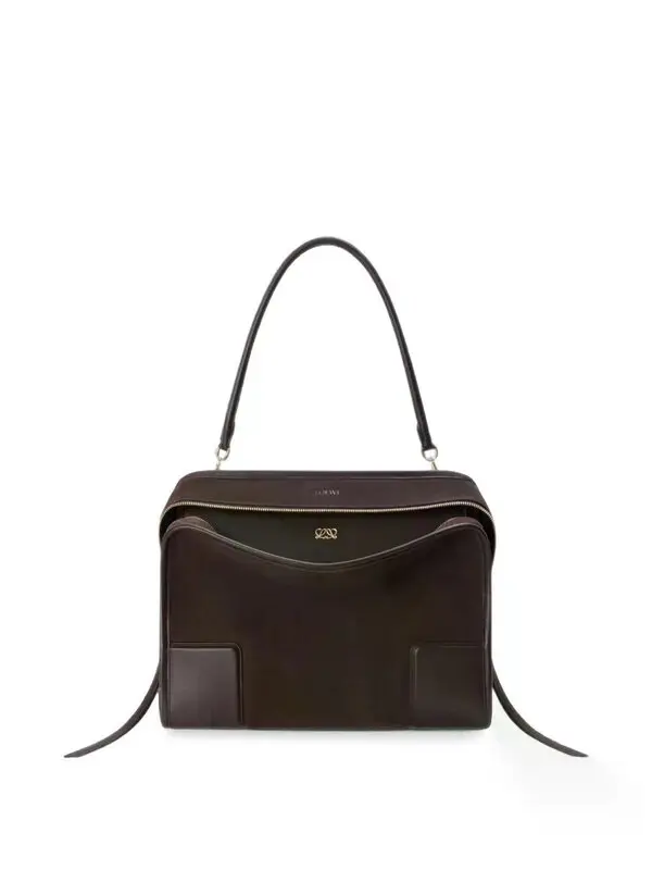 Loewe Medium Amazona 180 Leather-trimmed Suede Tote Bag
