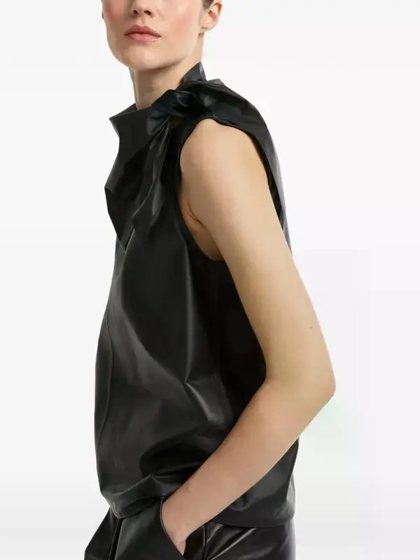 YVES SALOMON Draped Leather Top