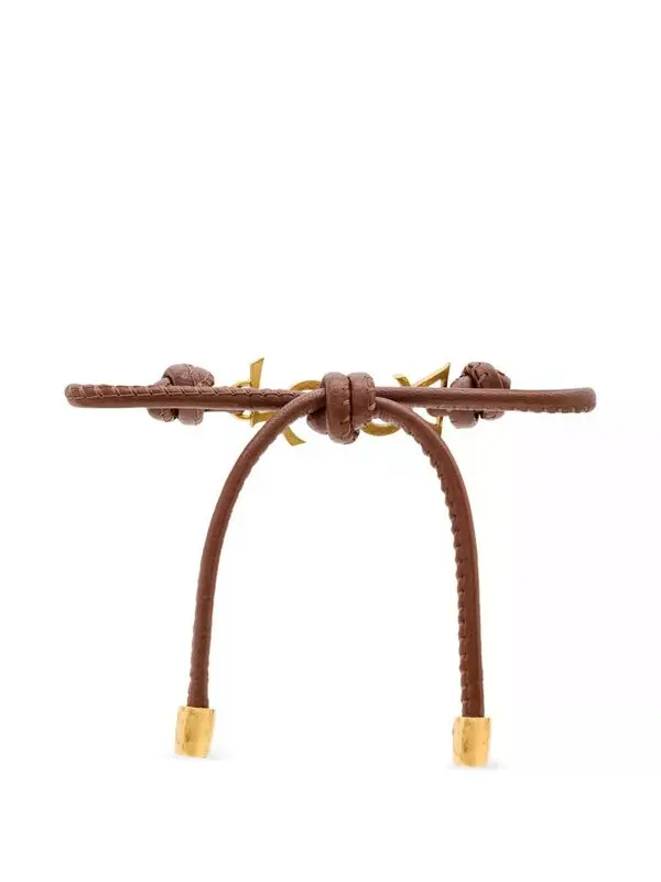 Saint Laurent Cassandre Leather Bracelet