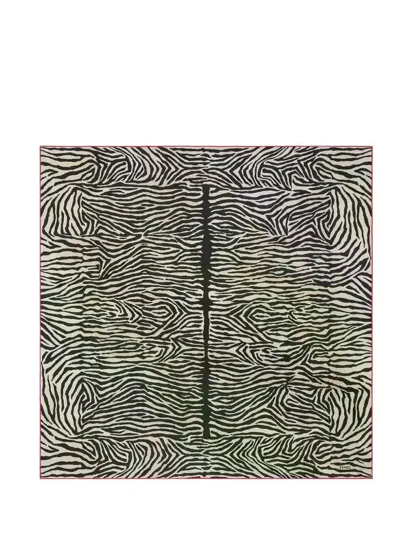 Fendi Tiger-print Silk Scarf - Black