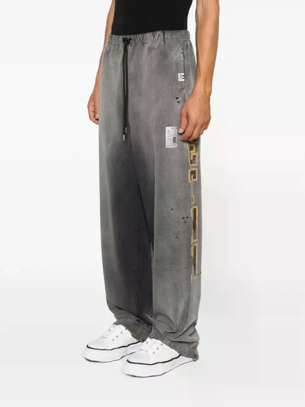 Mihara Yasuhiro Distressed Logo-print Track Pants
