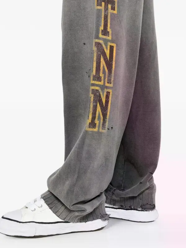 Mihara Yasuhiro Distressed Logo-print Track Pants