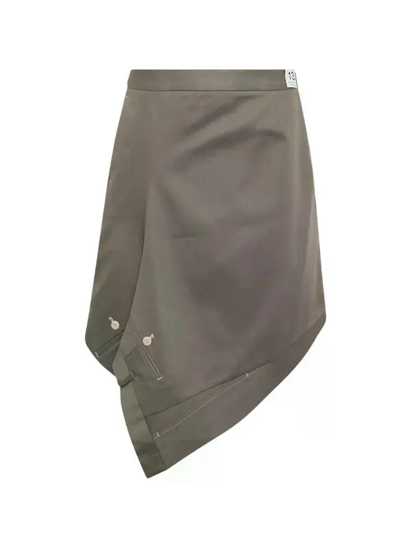 RE CODE Asymmetric-hem Mini Skirt