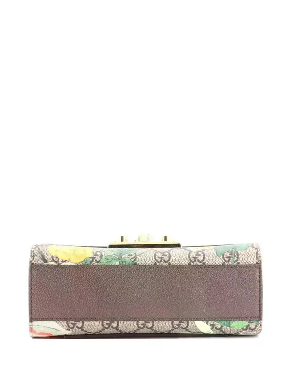 Gucci Padlock Shoulder Bag Tian Print Gg Coated Canvas Small Crossbody Bag - Brown