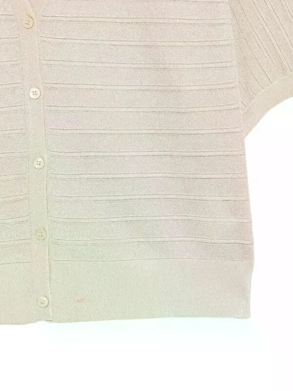 MAISON123 Ribbed Short-sleeve Cardigan