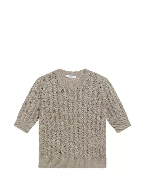 Max Mara Cable-knit Short-sleeve Sweater