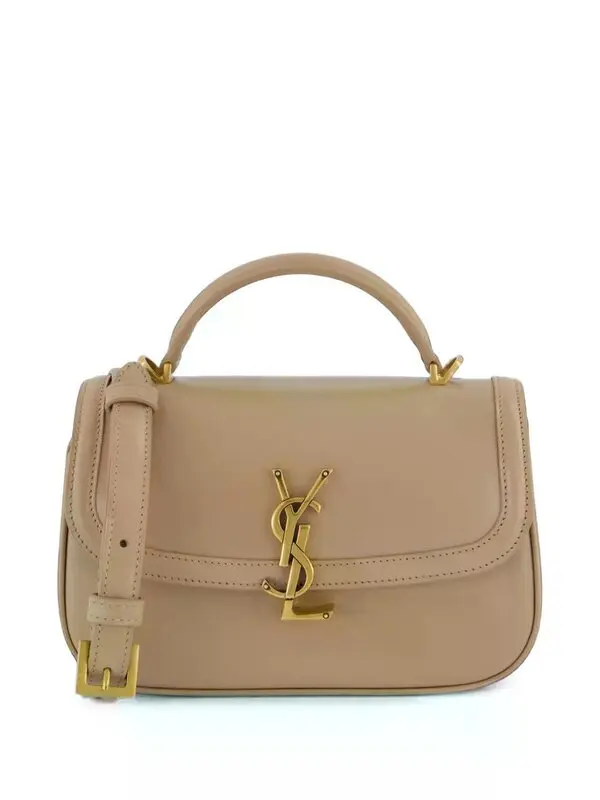 Saint Laurent Plaque Crossbody Bag - Neutrals