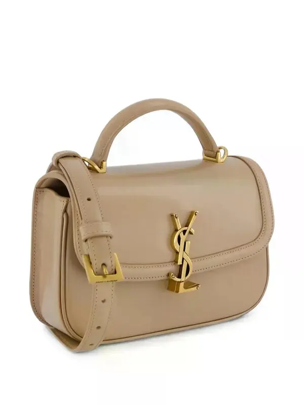 Saint Laurent Plaque Crossbody Bag - Neutrals