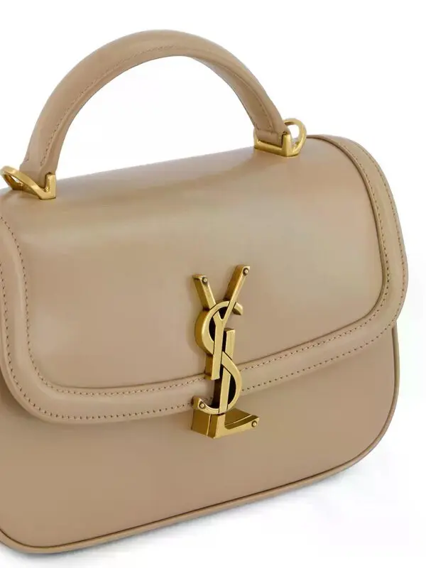 Saint Laurent Plaque Crossbody Bag - Neutrals