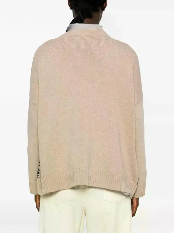 Max Mara Pavidi Intarsia-knit Crew-neck Sweater - Neutrals
