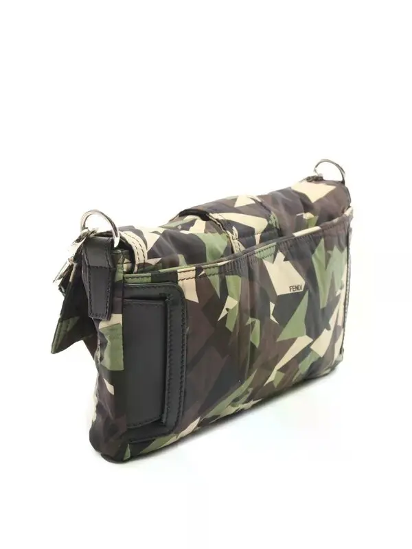 Fendi 2010-2026 Nylon Camouflage Convertible Baguette Satchel