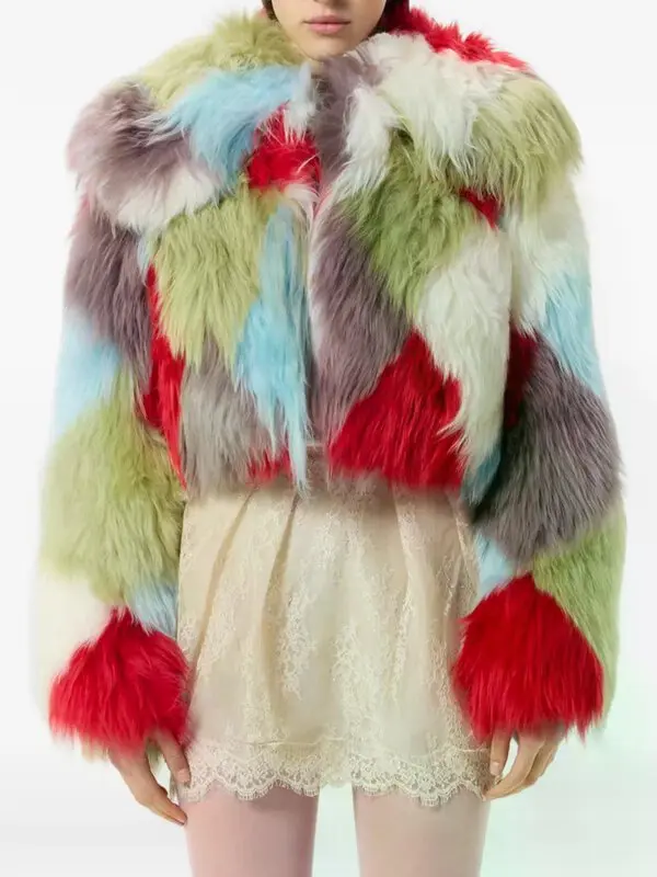 Blumarine Intarsia-design Fur Jacket