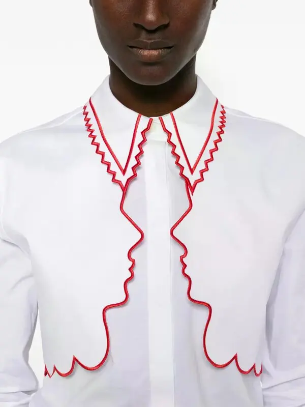 Vivetta Embroidered-trim Layered Shirt
