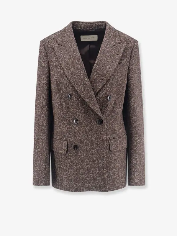 Dries Van Noten Barrysta Wool And Cotton Blazer - Brown