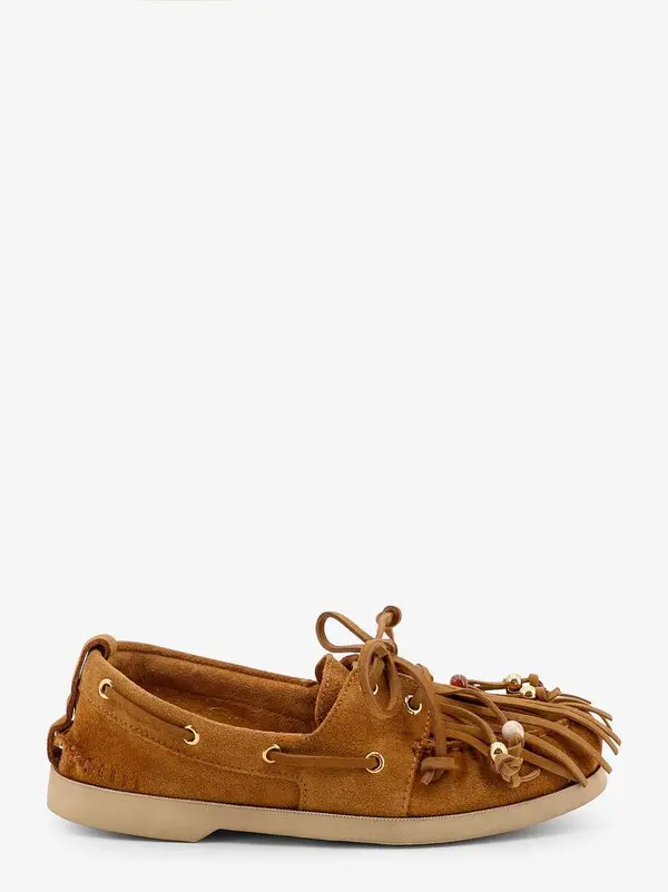 GOLDEN GOOSE Cruise With Fringes Suede Loafers - Brown