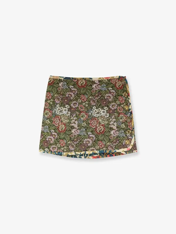 Farm Rio Jacquard Arabesque Matelassé Mini Skirt - Multicolor
