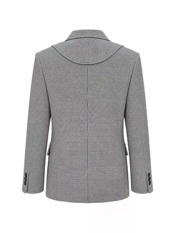 Comme Des Garçons Houndstooth-pattern Curved-seam Blazer