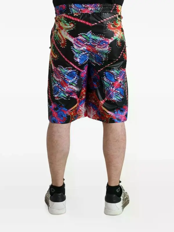 Dolce & Gabbana Luminarie-print Swim Shorts - Black
