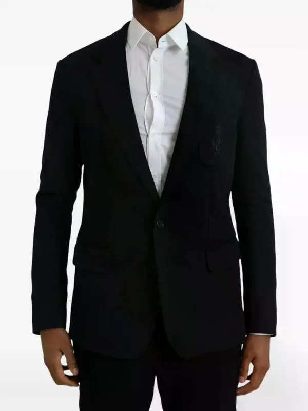 Dolce & Gabbana Single-breasted Logo-embroidered Blazer