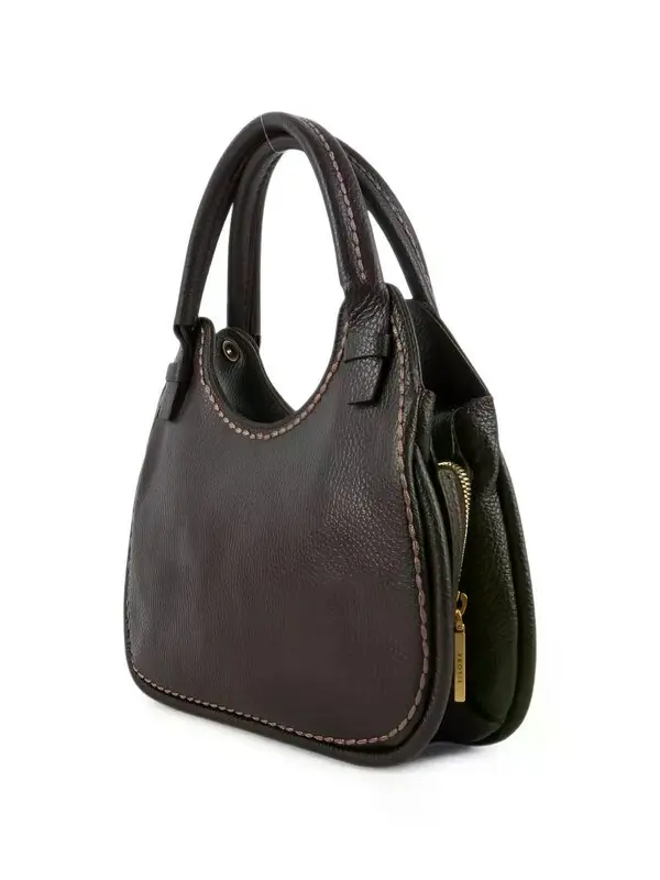 VISONA` Luna Grainy-leather Suede-panelled Tote Bag