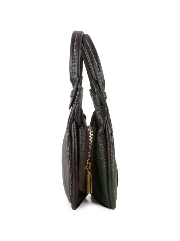 VISONA` Luna Grainy-leather Suede-panelled Tote Bag