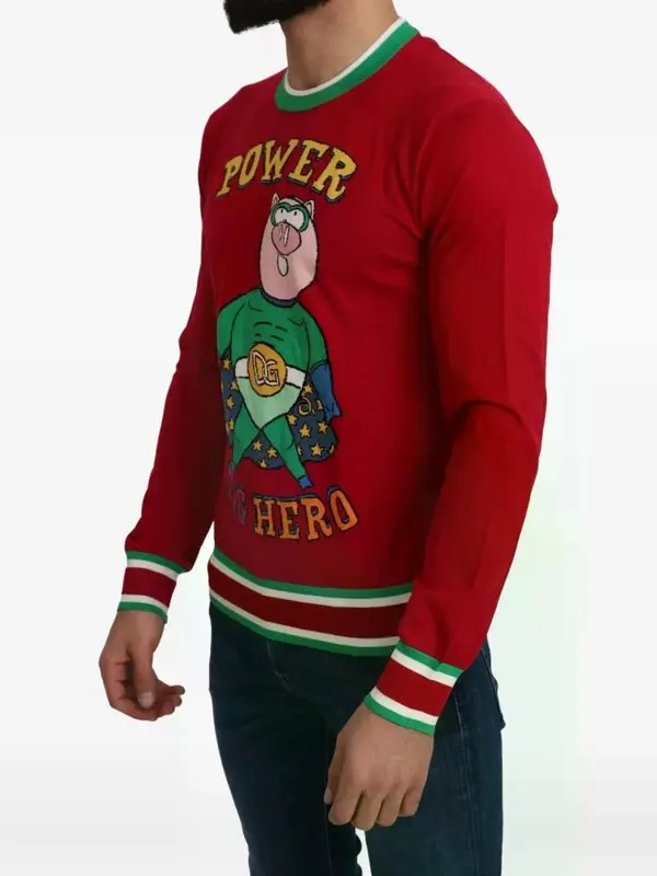 Dolce & Gabbana Intarsia-knit Pig-motif Sweater