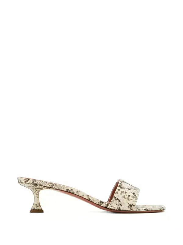 Amina Muaddi Andreea Snake-print Leather Mules