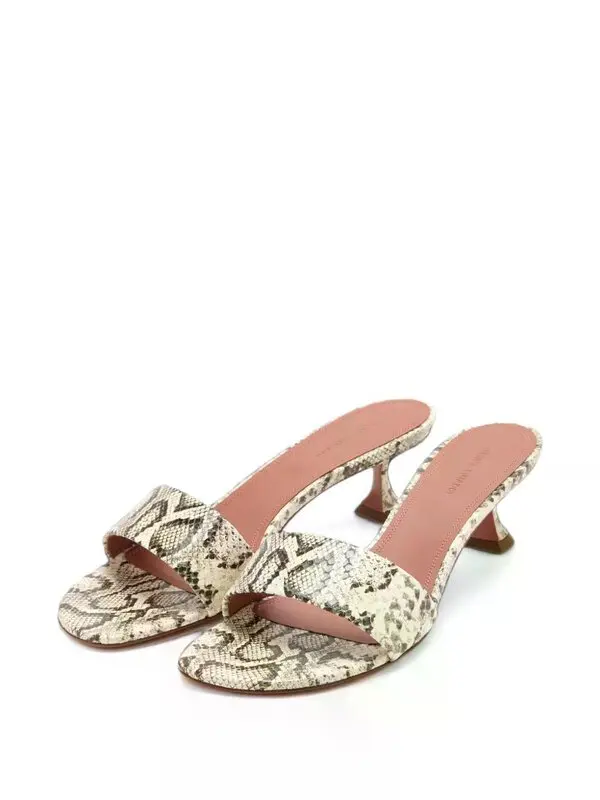 Amina Muaddi Andreea Snake-print Leather Mules