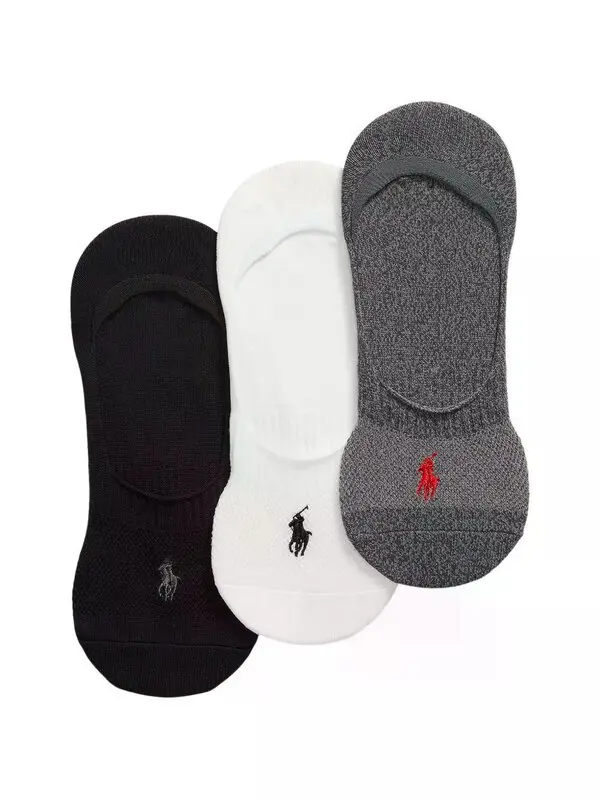 Polo Ralph Lauren Logo-embroidered Invisible Socks - Grey