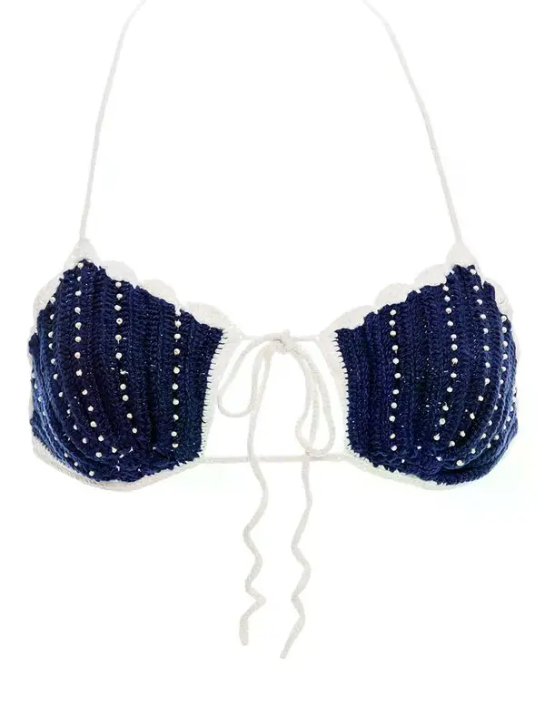 Agua Bendita Catina Beaded Crochet Top