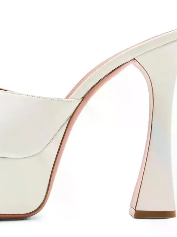 Amina Muaddi Dalida Platform Sandals - White
