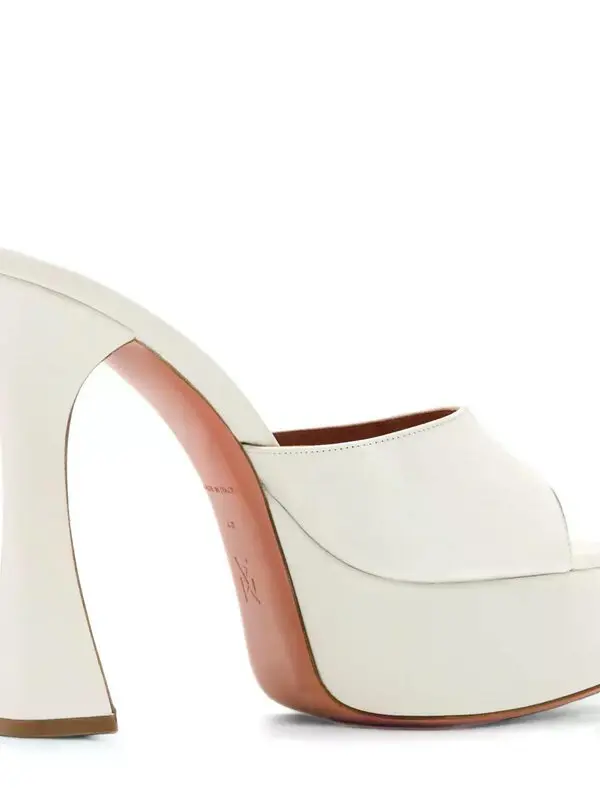 Amina Muaddi Dalida Platform Sandals - White