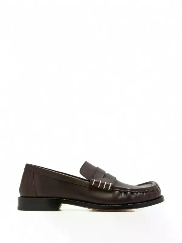 JW Anderson Contrast-stitch Leather Loafers