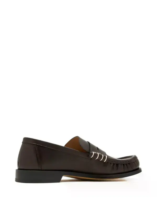 JW Anderson Contrast-stitch Leather Loafers