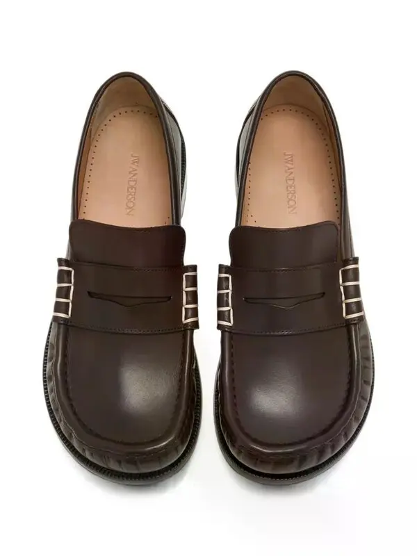 JW Anderson Contrast-stitch Leather Loafers