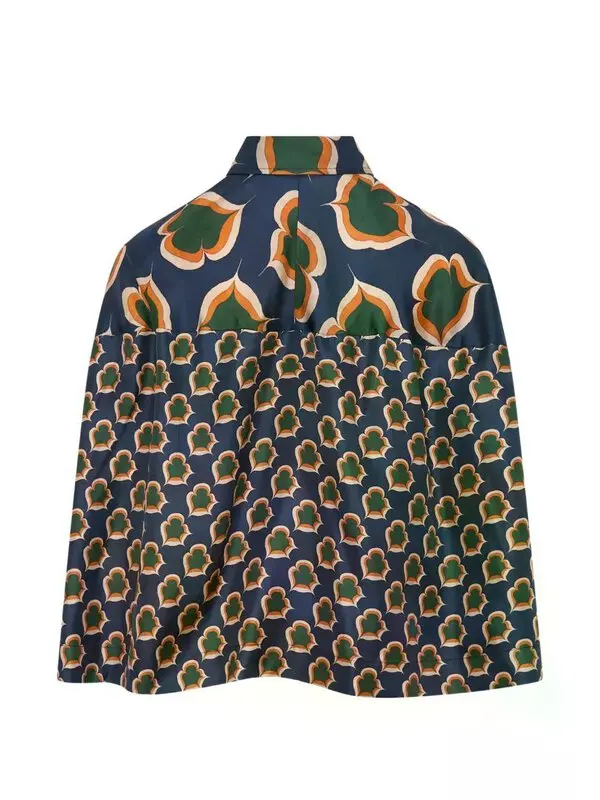 Biyan Leaf-print Silk Shirt
